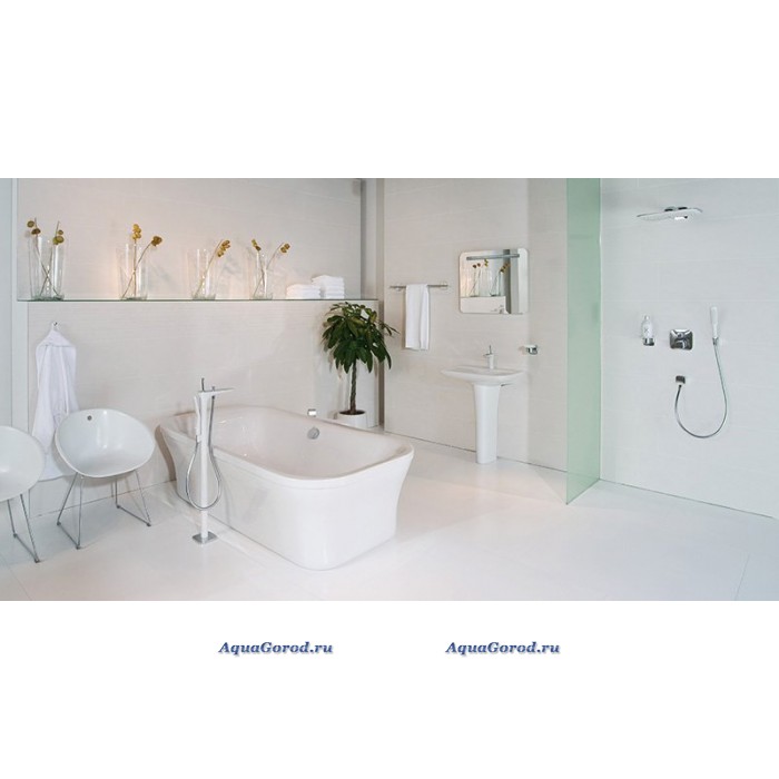 Смеситель Hansgrohe Pura Vida для ванны напольный белый и хром 15473400 ...
